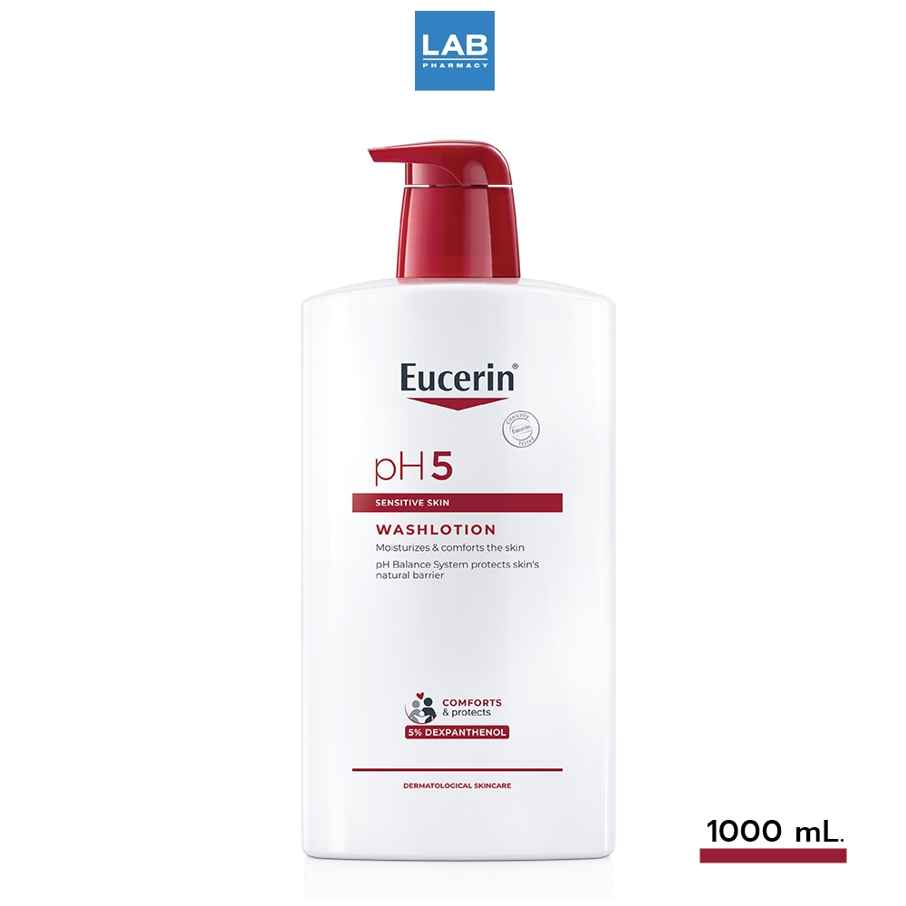 Eucerin pH5 Sensitive Skin Wash Lotion 1000 ml. ยูเซอริน พีเอช5 เซ็นซิทีฟ สกิน วอชโลชั่น ครีม ...